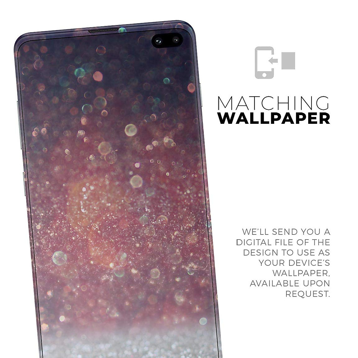 DesignSkinz Red and Blue Glowing Orbs with Silver Sparkle Protective Vinyl Decal Wrap Skin Cover Compatible with The Samsung Galaxy S20 (Screen Trim & Back Glass Skin)