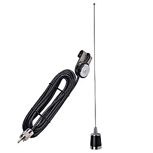 HYS Dual Band Mobile Antenna 2m/70cm VHF/UHF Ham Radio Antennas with 13ft/About 4m RG-58 Coax Cable NMO Base to PL-259 Connector for Motorola Baofeng Kenwood Car Truck Amateur Radio