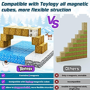 Magnetic Blocks-Build Mine Magnet World Frozen Edtion,Toys for Girls Age 3 4 5 6 7 8 Princess Castle STEM Sensory Kids Games Toys for Toddler Christmas Birthday Gifts for 3+ Years Old Girls & Boys