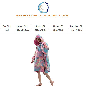 COSUSKET Adult Hoodie Wearable Blanket, Tie Dye Super Cozy Warm and Oversized Sherpa Blanket Hooded for Women