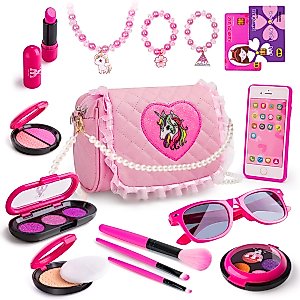 Meland Toys for Girls - Toddler Girls Gift Idea for Birthday Christmas, Pretend Makeup Kit for Girls with My First Purse Toy, Makeup for Kids Age 3-6 Year Old for Pretend Play