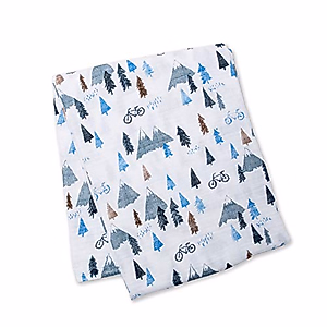 Lulujo Baby 100% Cotton Muslin Swaddle Blanket, 47 x 47-Inches, Mountain Top