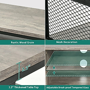 YITAHOME LED Television Stands w/Power Outlets for 70/65 inch, Modern Industrial TV Stand, Entertainment Center w/Open Storage TV Table, Entertainment Center for 360lbs for Living Room, Gray