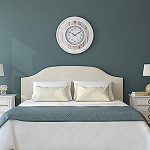 La Crosse Technology 404-3051B 20 Inch Weathered Wood Quartz Wall Clock, White