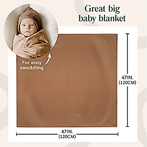 Simka Rose Baby Swaddle Blanket Cotton and Bamboo Muslin Swaddle Blankets Receiving Baby Blanket Boy Newborn Swaddle Muslin Baby Blankets for Boys & Girls Baby Registry Search 47 x 47 inches