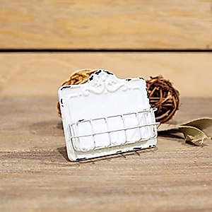 VIP Home & Garden MT2155 Vintage Style Antique Business Card Holder, White, Metal