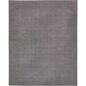 Unique Loom Studio Solid Shag Collection Urban Modern Super Soft & Plush Area Rug, 8 ft x 10 ft, Slate Blue
