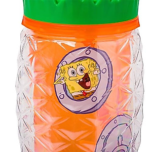 Silver Buffalo Spongebob Squarepants Gary Snail House in Bikini Bottom Pineapple Double Wall Tumbler, 16 Ounces