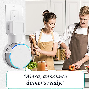 WALI Outlet Wall Mount, Holder Stand for Echo Dot 3rd Gen, Smart Home Speakers Plug Mount for Alexa with Cable Management, (AMM002-W), 1 Pack, White