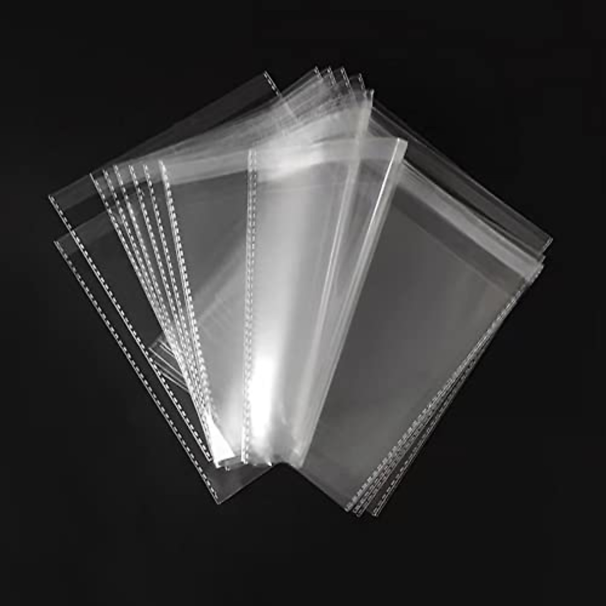 UUYYEO 100 Pcs Clear Plastic Cello Bags - Sealable, Transparent, Resealable, Self-Sealing, 5 x 7in