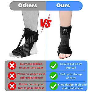 XRUIDI Upgrade Plantar Fasciitis Night Splint With Knob Adjustment, Plantar Fasciitis Women Men, Relief Brace Foot Support Brace, Relief Plantar Fasciitis, Foot Drop, Achilles Tendonitis