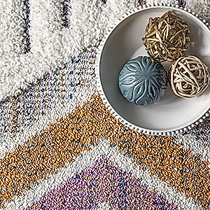 nuLOOM Angela High-Low Modern Diamond Tassel Area Rug, 6' 7" x 9', Beige