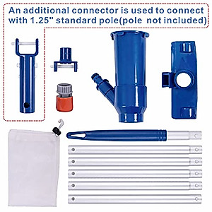 Upgraded Swimming Pool Spa Jet Vacuum Cleaner with Brush & 56" Pole,for Above Ground/Inflatable Pool,Hot Tub,Pond, Spa, Lake and Fountain