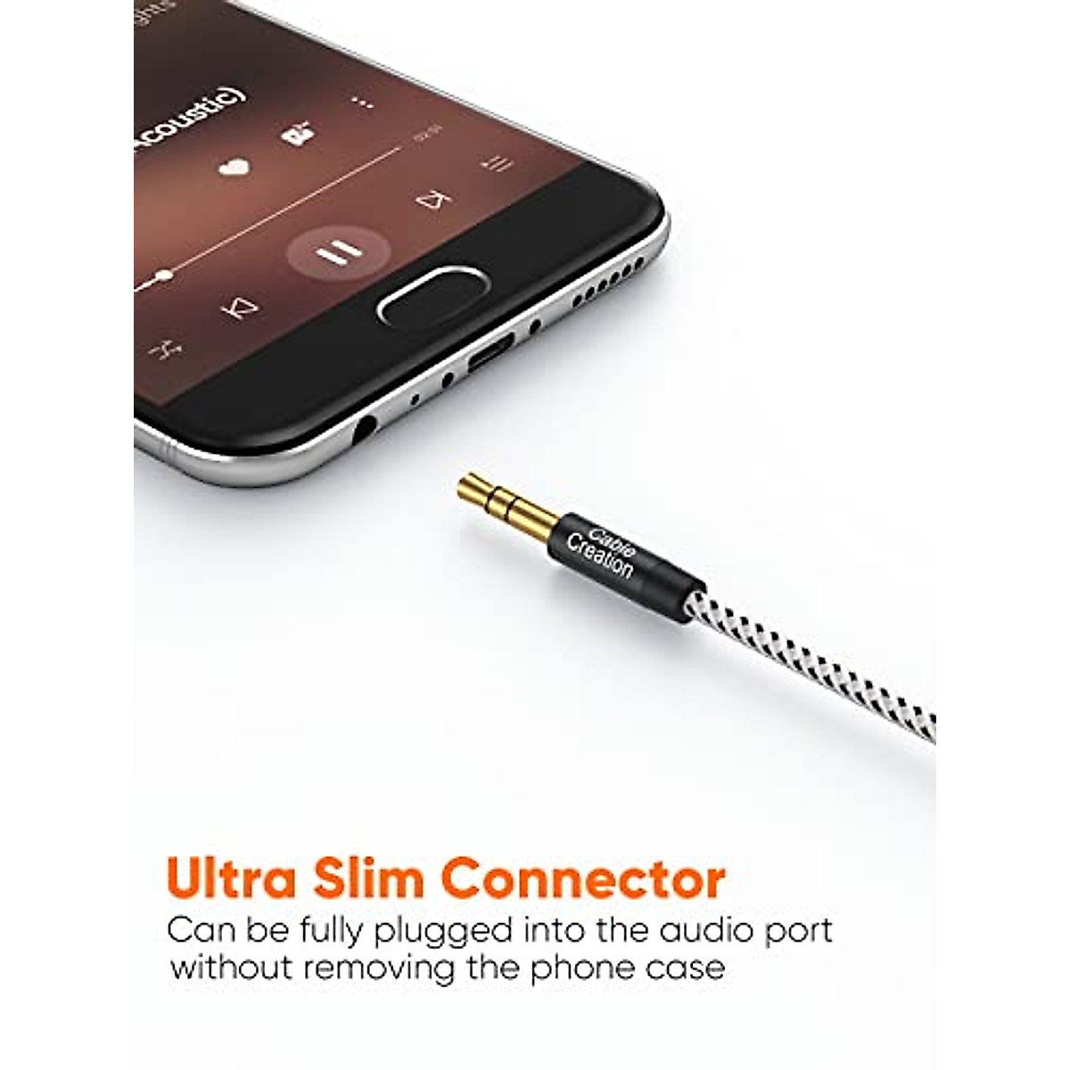 CableCreation 3.5mm Cable(6 Ft/1.8M) 3.5mm Audio Cable Male to Male, 1/8 Auxiliary Stereo Aux Cord Compatible with Headphones,Car,Speaker,iPods, iPads,Echo,Soundbox,Hi-Fi System.