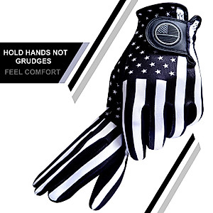 RAULAM INTERNATIONAL USA Flag Golf Gloves with Perfect Grip for Men and Women,Golf Glove American Flag Left Hand-Golf Glove Men Left Hand/Right Hand,Golf Glove Women Left/Right (Women Large, Right)