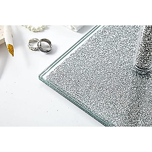 BANQLE Upright Paper Towel Holders, Glam Crystal Kitchen Countertop Decor, Standup Glass Glitter Sparkle Paper Towel Holder, Kitchen Decoration Silver