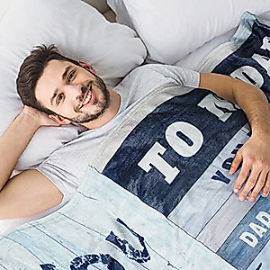 Gifts for Dad from Daughter or Son - to My Dad Blanket Father's Day,Thanksgiving,Christmas, Birthday Gifts for Dad Soft Flannel Hug Father Letter Throw Blanket 60" x 50"