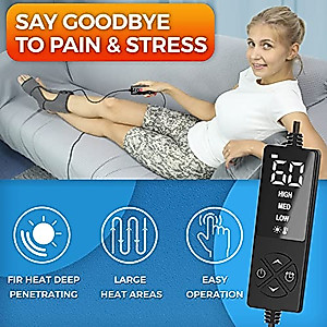 sticro Ankle Heating Pad for Achilles Tendonitis and Plantar Fasciitis Relief, Heated Ankle Brace Foot Heating Pad Wrap with Massage Ball for Sprained Ankle, Arthritis Foot Heel Pain Relief (Gray)