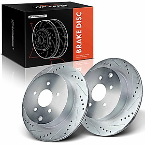 A-Premium 12.23 inch (310.6mm) Rear Drilled and Slotted Disc Brake Rotors Compatible with Select Nissan and Infiniti Models - Pathfinder 2013-2019, Quest, Murano, Q50, Q60, Q70, FX35, FX37, M37