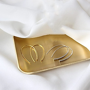 Upside Down Hoop Earrings for Women S925 Sterling Silver Lightweight Open Wire Needle Drop Dangle Threader Earring Hypoallergenic Jewelry Gifts (Sterling Silver)