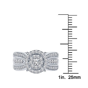 10K White Gold 1 Carat Real Diamond Engagement Ring Wedding Bridal Ring Fine Diamond Jewelry (1 Ct, H-I Color, I1-SI2 Clarity), Size 7
