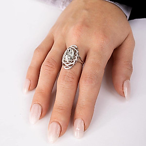 SURANO DESIGN JEWELRY Sterling Silver Saint Jude Filigree Ring w/Cubic Zirconia Stones (8)