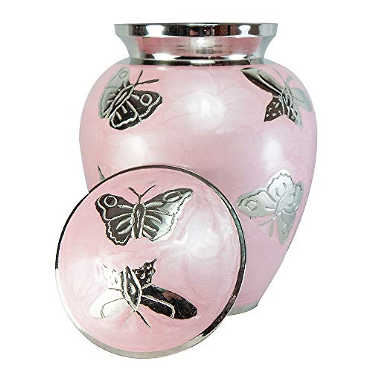 Custom Engraved Pink Butterfly Medium Cremation Urn