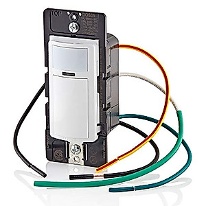 Leviton DOS05-1LZ Decora Motion Sensor In-Wall Switch, Auto-On, 5A, Single Pole or 3-Way, White/Ivory/Light Almond