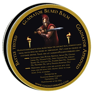 Gladiator Beard™ Conditioning Balm (2.6 oz.) – Icon Scent – Gladiator Sized 2.6 oz, 30% More Than Most Balms – Superior BeardShield® Formula Designed to Strengthen, Tame, and Condition Your Beard