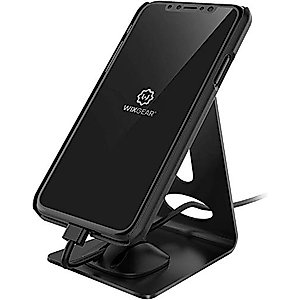 WixGear Cell Magnetic Phone Stand, Premium Phone Holder for iPhones, Android Smartphones & Mini Tablets –Sturdy Metal Phone Stand for Desk with Smart Cord Holder, Magnetic Cell Phone Mount