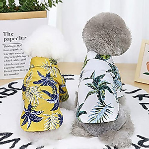 Pet Clothes for Medium Dogs Summer T Shirts Floral Cat Shirt Hawaiian Printed Pet T Shirts Breathable Clothing Beach Puppy Shirt Sweatshirt for Small