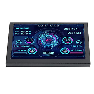 5 inch IPS Computer Monitor,PC Temperature Display,PC Sensor Panel Display Type-C Sub Screen for PC CPU Usage and Temperature, Internet Speed, Date, Time, Volume, Weather