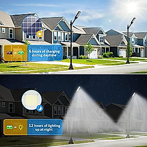Viugreum 500W Solar Street Lights Outdoor with Motion Sensor, 900pcs LED, 6000K 50000LM IP65 Waterproof Solar Parking Lot Lights, Solar Powered Street Light for Barn, Yard, Street