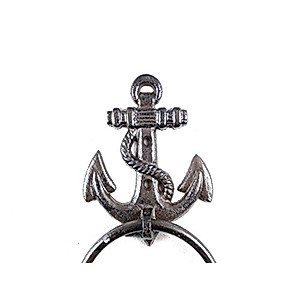 Cast Iron Anchor Towel Holder 8.5 Inch - Anchor Decoration - Metal Wall Art
