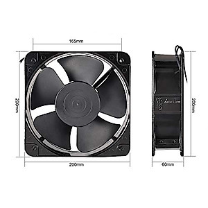 uxcell Cooling Fan 200mm x 200mm x 60mm FP-20060EX-S1-B AC 220V/240V 0.45A Dual Ball Bearings