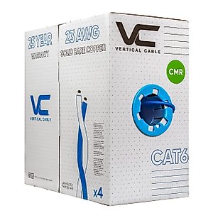 Vertical Cable Cat6, 550 MHz, UTP, 23AWG, Solid Bare Copper,1000ft, Bulk Ethernet Cable - 060 Series, Blue