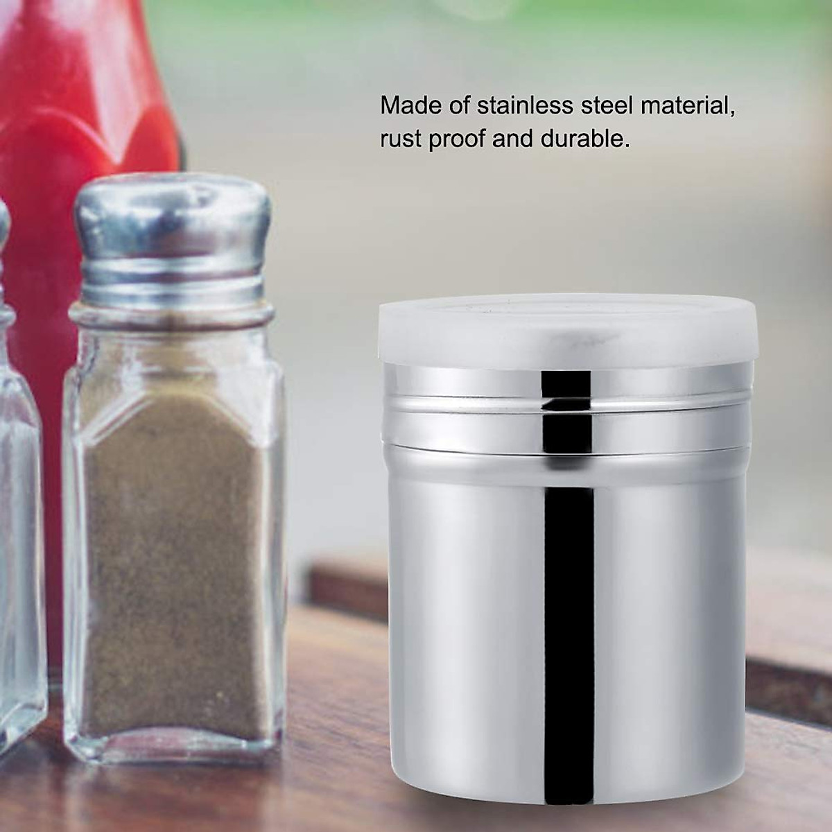 Cocoa Powder Shaker Sprinkler, Kitchen Restaurant Seasoning Bottle Salt Sugar Pepper Powder Flour Container Sieve Cover Sifter(S)