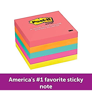 Post-it Notes, 3x5 in, 5 Pads, America's #1 Favorite Sticky Notes, Poptimistic, Bright Colors, Clean Removal, Recyclable (655-5UC)