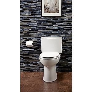 TOTO CST454CEFRG#01 Drake II Two-Piece Elongated 1.28 GPF Universal Height Toilet with CEFIONTECTand Right-Hand Trip Lever, Cotton White