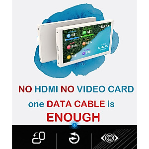 EDIY 5 inch IPS USB Mini Screen AIDA64 PC CPU RAM HDD Data Monitor Computer Temperature Display Type-C 800 x 480 Sub Screen, black 5inch