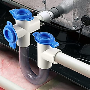 3/4 Inch Standard Condensate Trap with Cleaning Brush, PVC U Trap for HVAC Systems, Air Conditioner, Effectively Drains Condensate (1 Pack)