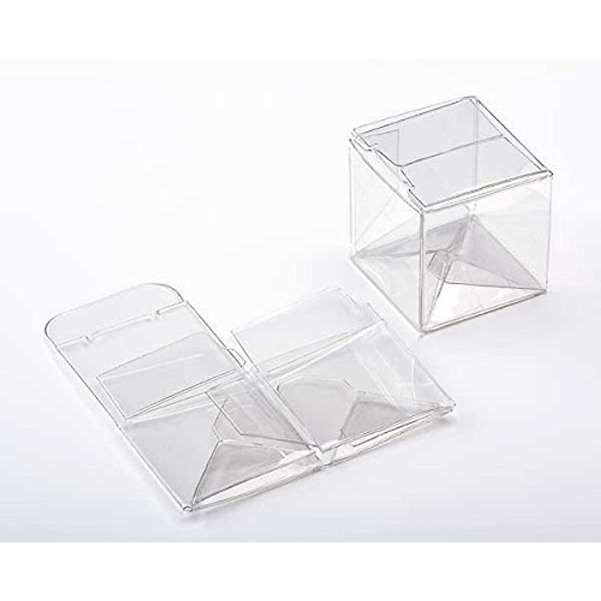 2x2x2 Clear Gift Boxes | Clear Plastic Boxes for Holiday Christmas Weddings Parties | Square Cube Party Favor Boxes for Ornaments Gifts Candy Cookies Cupcakes Packaging With Lids | ClearBags Food Safe PLB104 | 25 Boxes