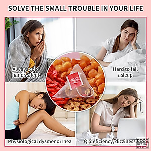 DOZO Longan Red Jujube Tea Bags 6.34oz/180g(25bag) Red Date Longan Goji Berry Fruit Tea Dried Longan Wolfberry Replenish Qi Women's Five Treasures Tea Combination Fruit Tea 桂圆枸杞红枣茶 水果茶