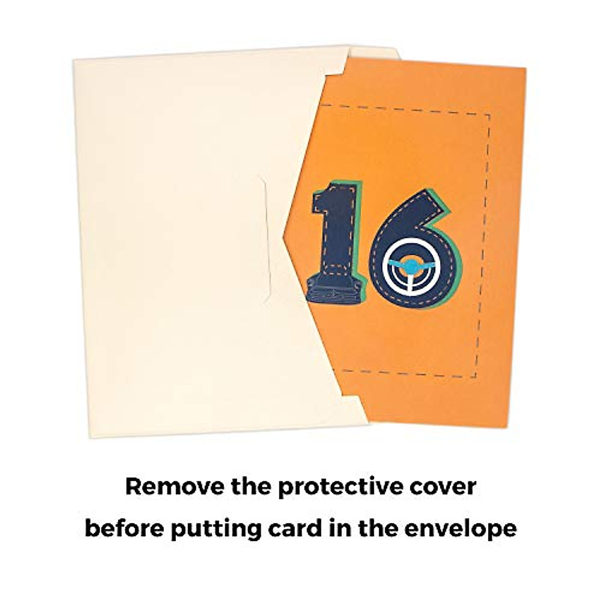 Ribbli 16 Birthday Handmade 3D Pop Up Card,Greeting Card,Car Card,16th Birthday Card,For Birthday Card,Anniversary Card,16 Year Old Card,with Envelope