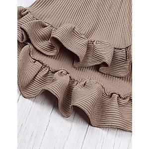 bilison Toddler Baby Girl Dress Flare Long Sleeve Solid Color Irregular Sundress Party Princess Dress