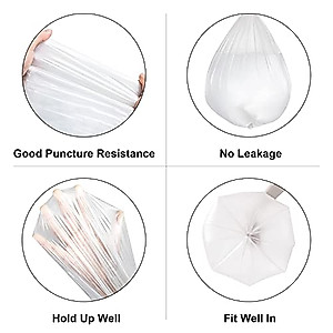 T.FORING Mini Trash Bags 2 Gallon - 240 Count Small Garbage Bags Clear,7.5 Liter Plastic Trash Can Liners,Strong Little Wastebasket Liners for Home Bedroom Bathroom and Diaper