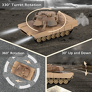 Gresdent WW2 Army Tank and Army Men Toys Playset,2 US M1A2 Tank Models and 10 Toy Soldiers for Kids Boys