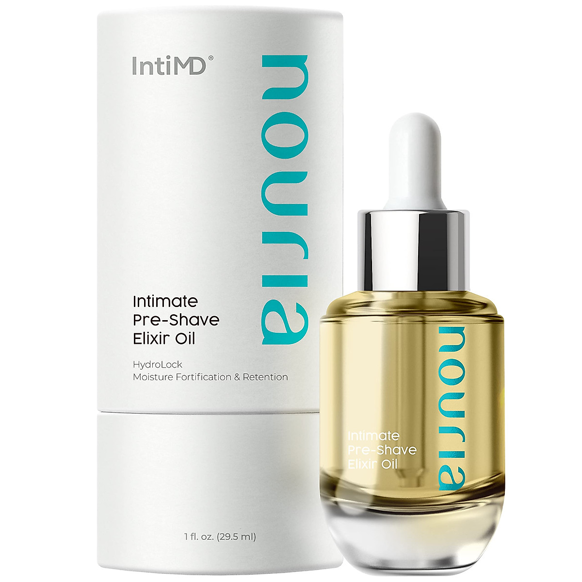 IntiMD Coochy Plus Intimate Shave Cream Fragrance Free + Pre-Shave Elixir Moisturizer Oil Kit - HydroLock & MOISTURIZING PLUS Continuous Hydration Reliefs Razor Burn Bump Ingrown Hair