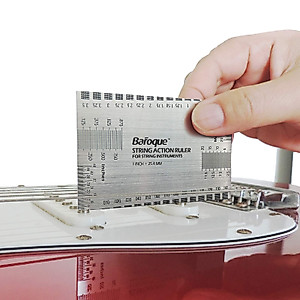 Baroque Stringed Instrument Action Ruler Gauge Luthier Measuring Tool for Electric Acoustic Guitar Bass Ukulele Mandolin Banjo SAR-10