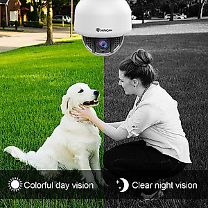 Dericam Outdoor WiFi Security Camera, Wireless PTZ Camera, HD 1080P, 4X Optical Zoom, Auto Focus, Night Vision, Motion Detection, Pre-Installed 32GB Memory Card, Black